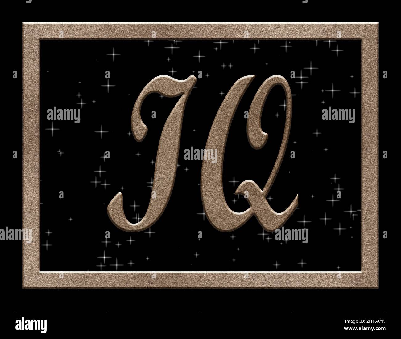 Signature with the two capital letters IQ , crystal Stock Photo - Alamy