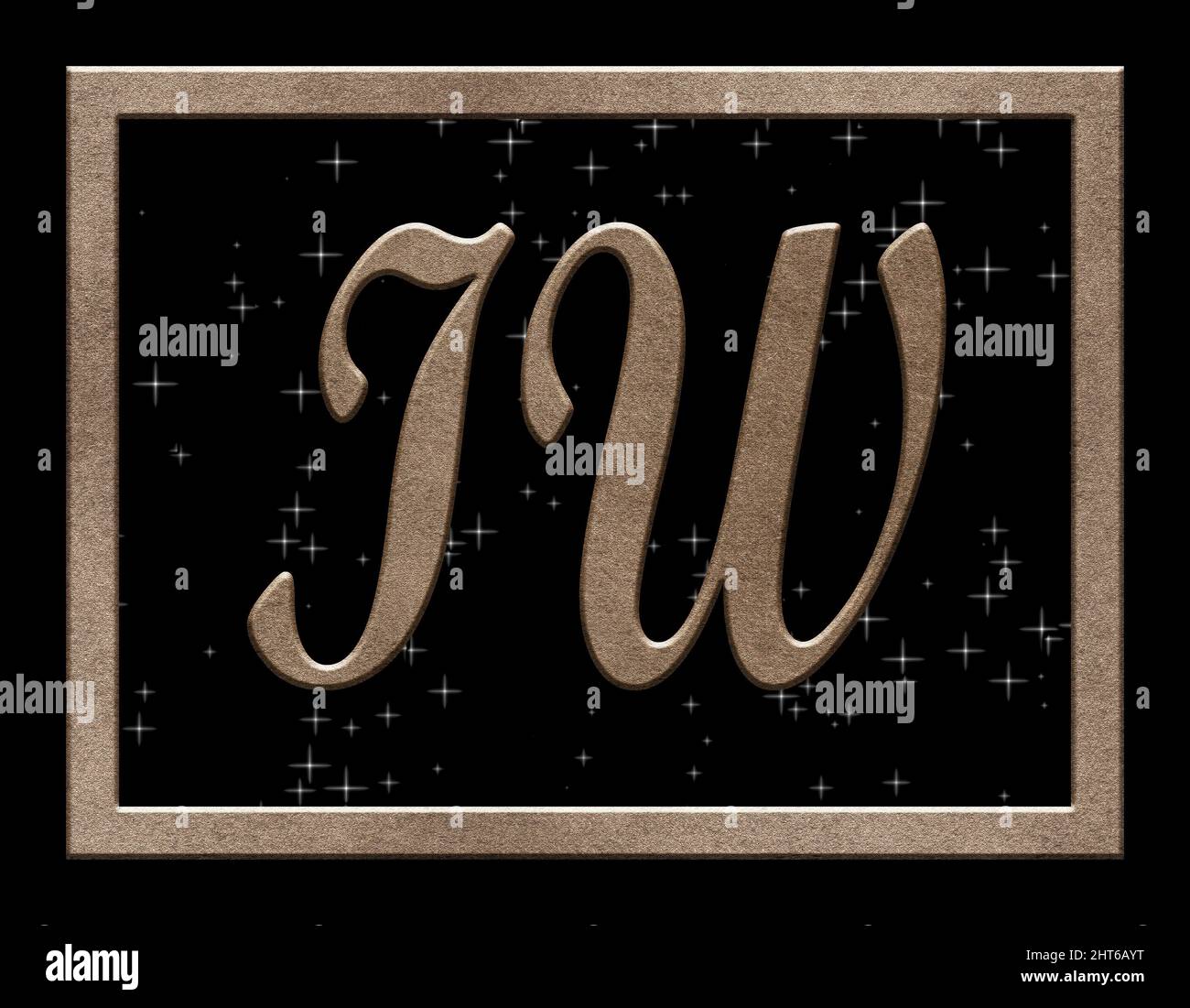 Signature with the two capital letters IW , crystal Stock Photo - Alamy