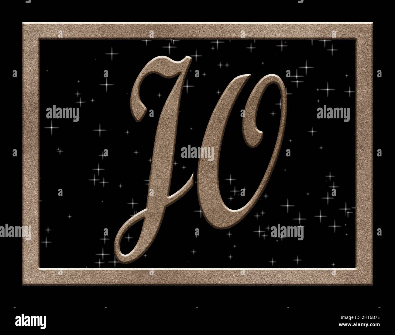 Signature with the two capital letters JO , crystal Stock Photo - Alamy