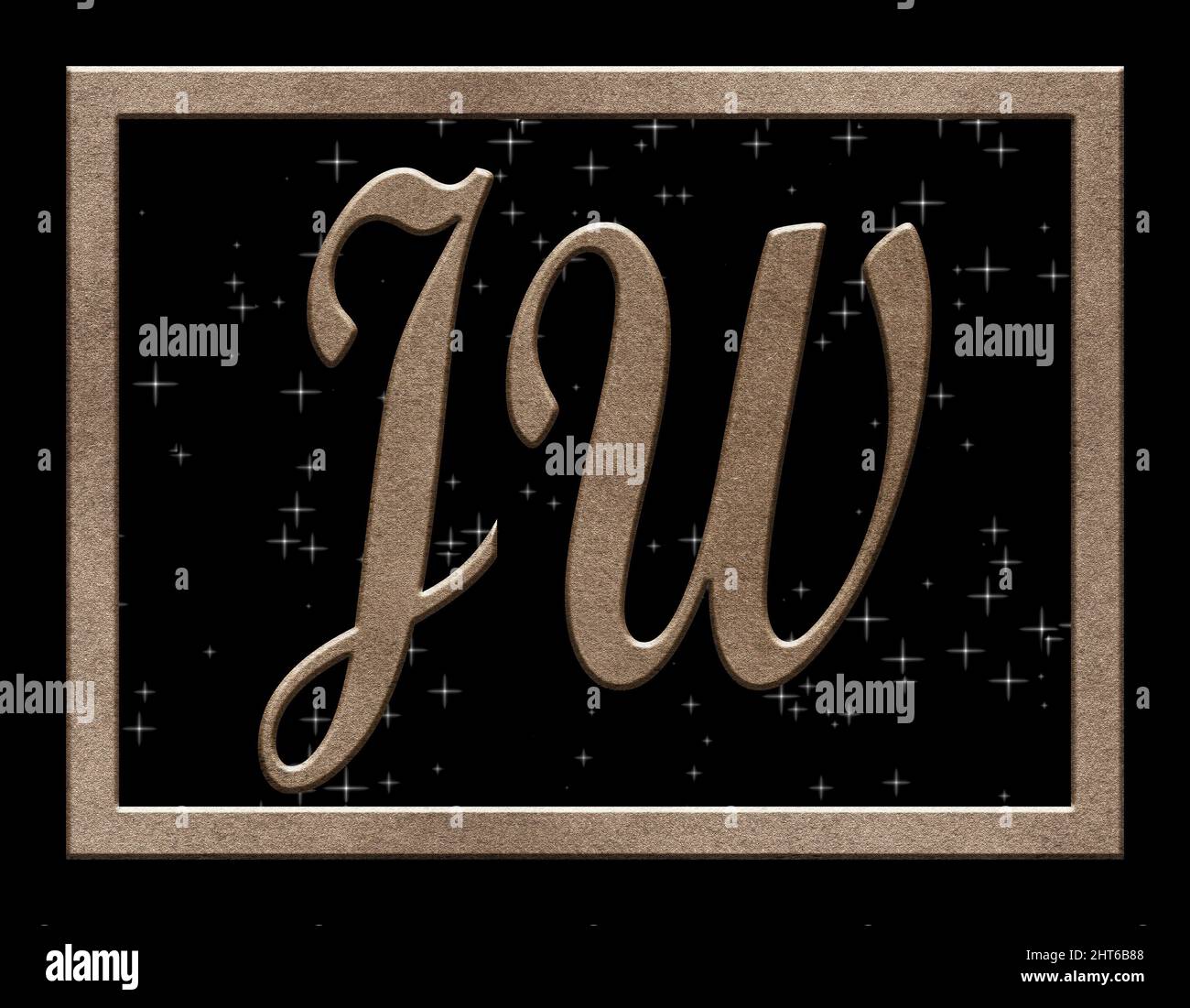 Signature with the two capital letters JW , crystal Stock Photo - Alamy