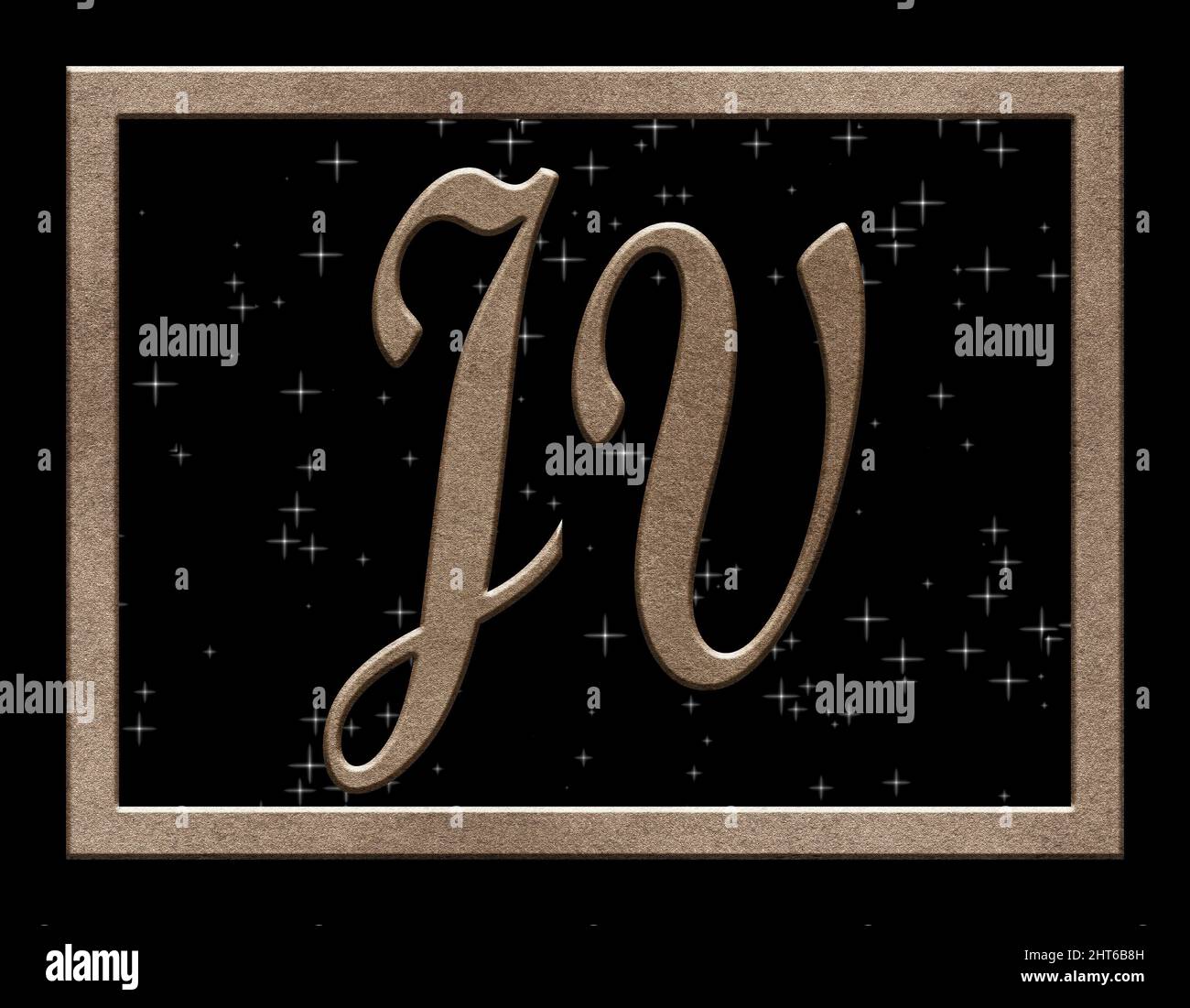 Signature with the two capital letters JV , crystal Stock Photo - Alamy