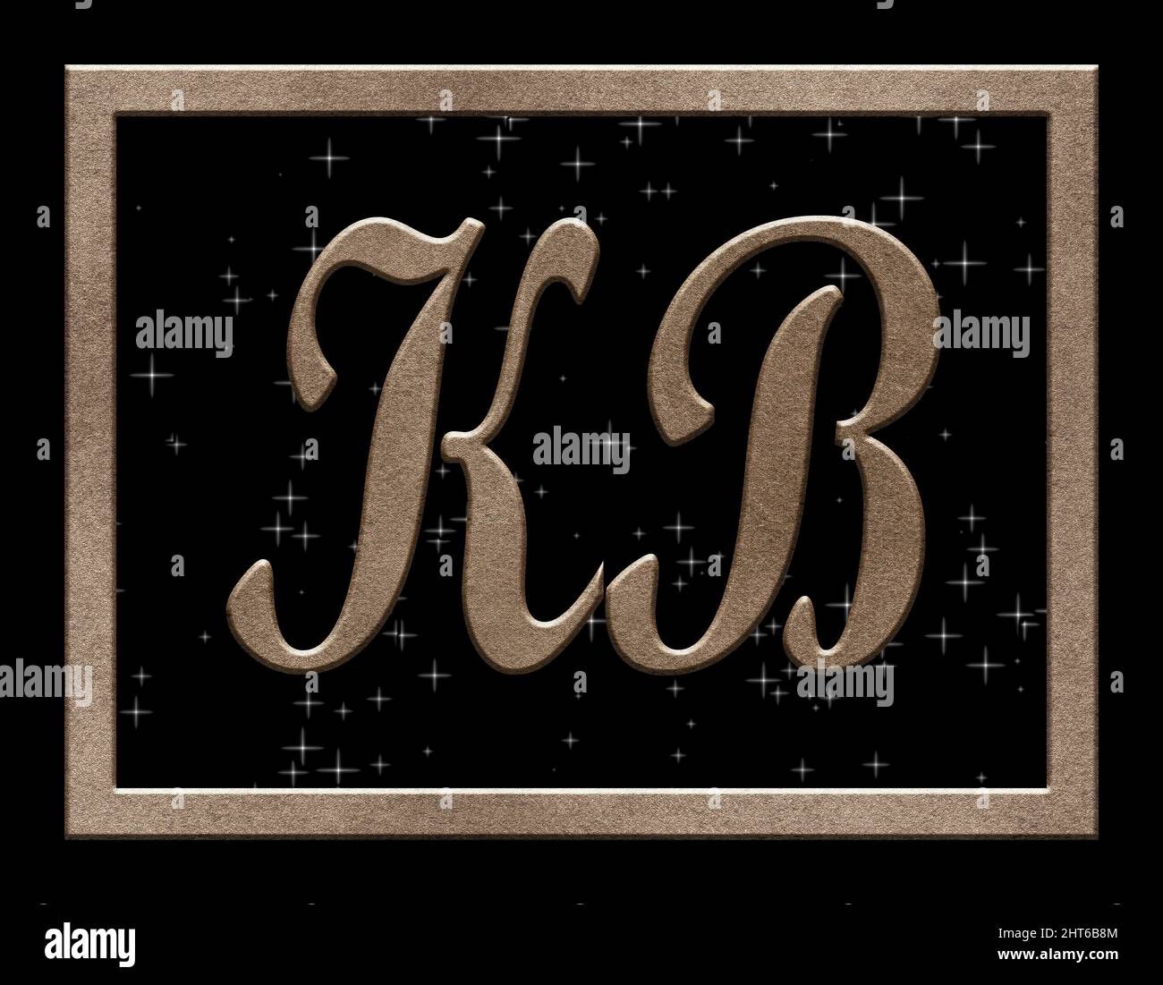 Signature with the two capital letters KB , crystal Stock Photo - Alamy