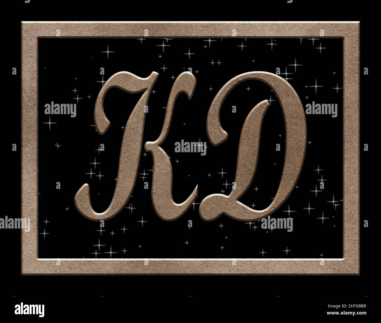Signature with the two capital letters KD , crystal Stock Photo - Alamy