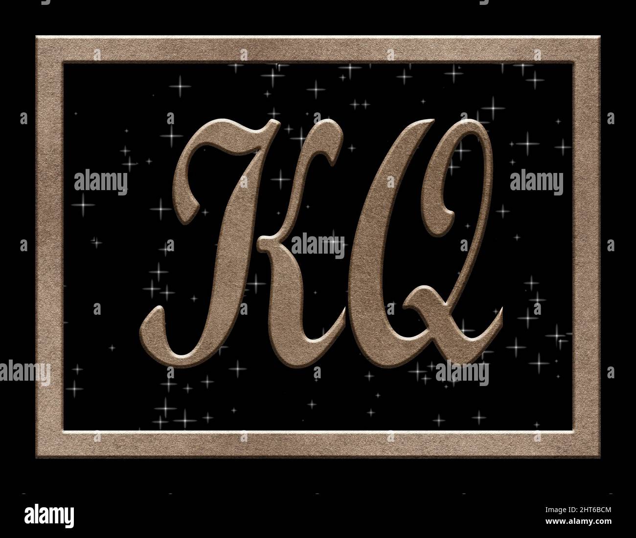 Signature with the two capital letters KQ , crystal Stock Photo - Alamy