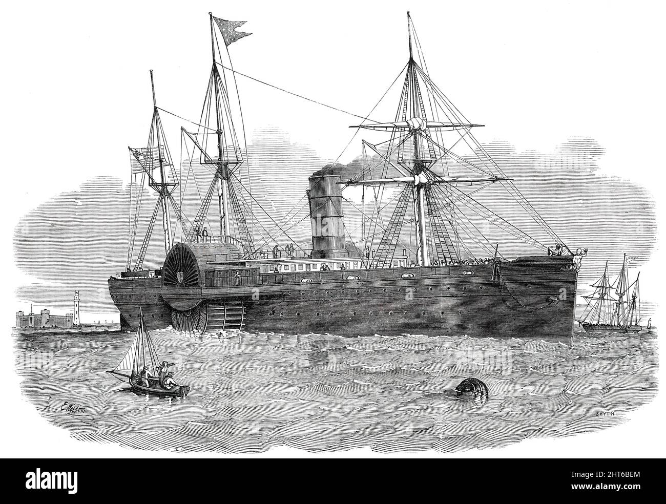 The United States Mail Steam-Ship "Atlantic" entering the Mersey, 1850 ...