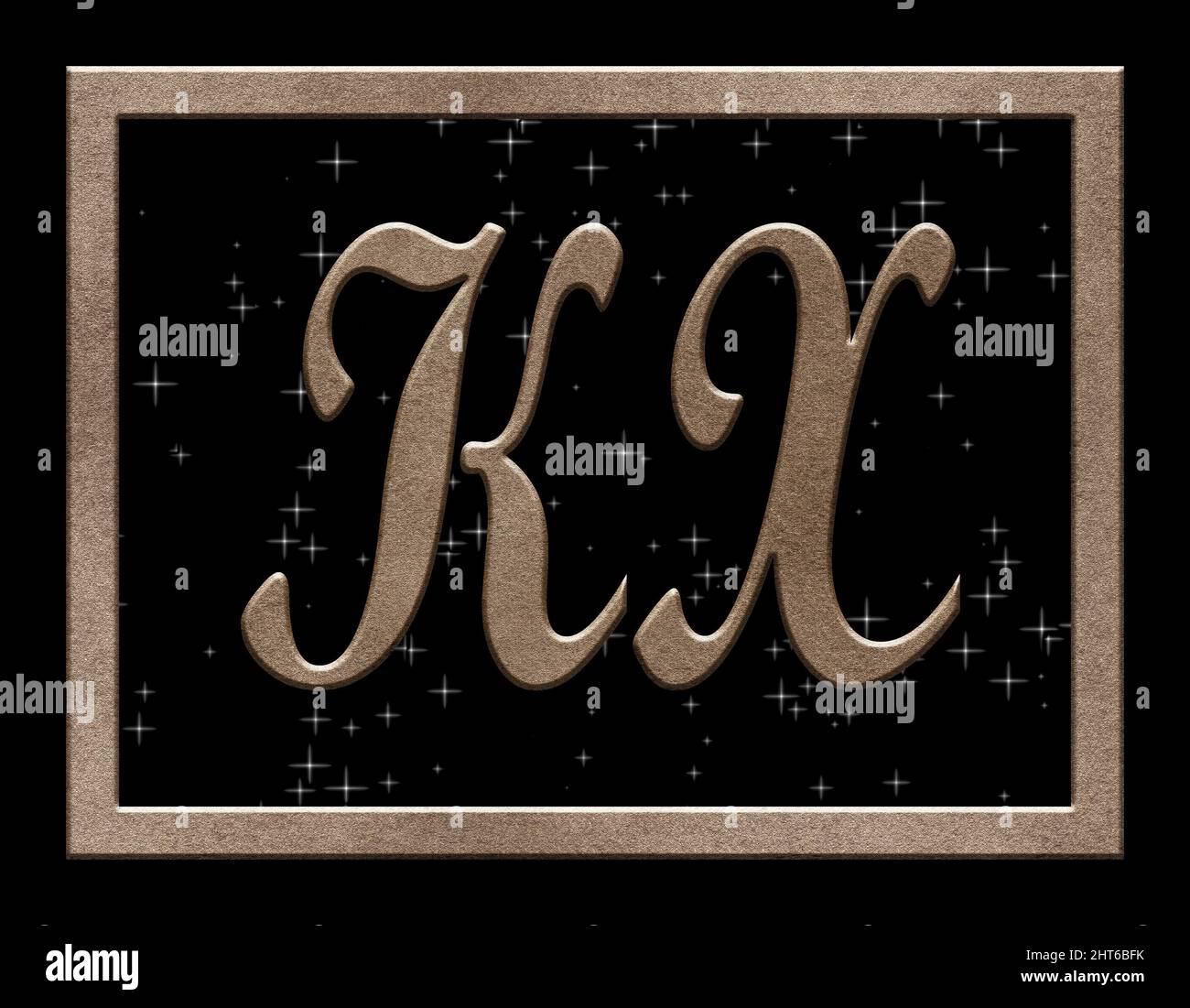 Signature with the two capital letters KX , crystal Stock Photo - Alamy