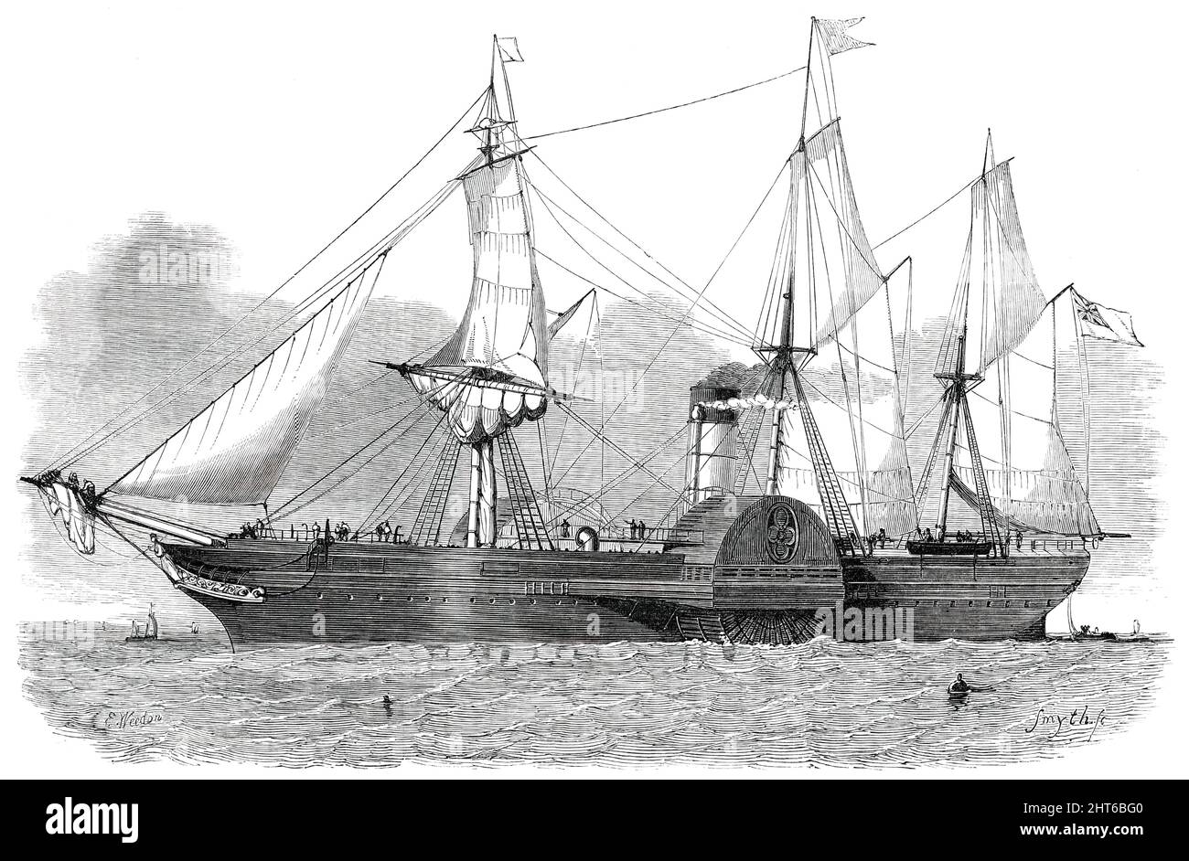 The British Mail Steam-Ship "Asia", 1850. 'The Asia was built by Messrs ...