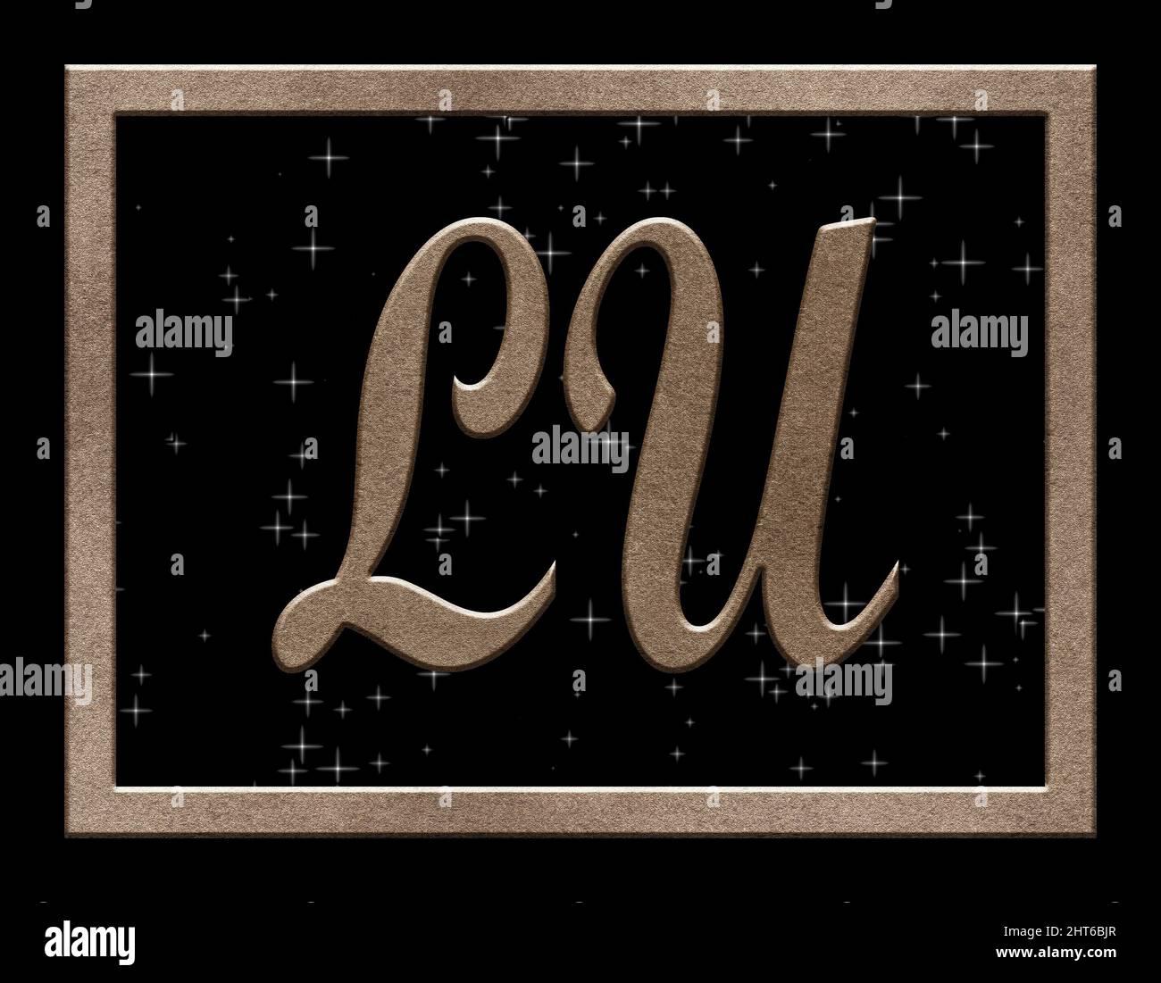 Signature with the two capital letters LU , crystal Stock Photo - Alamy