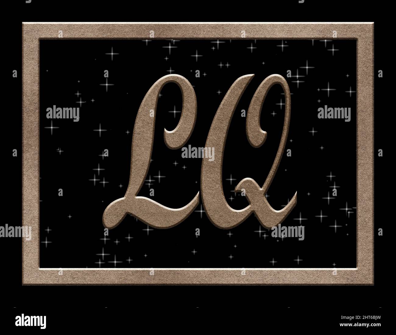 Signature with the two capital letters LQ , crystal Stock Photo - Alamy