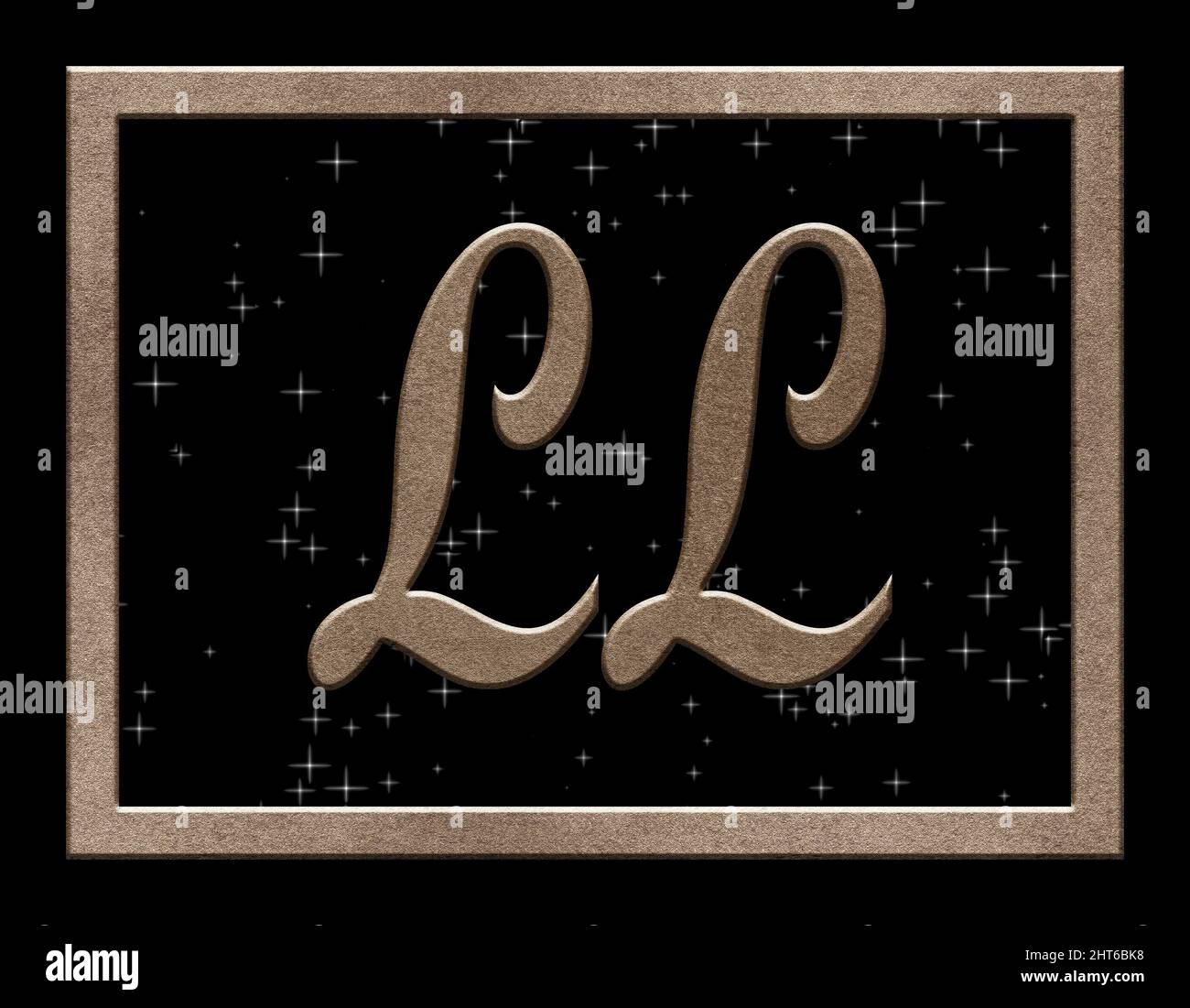 Signature with the two capital letters LL , crystal Stock Photo - Alamy