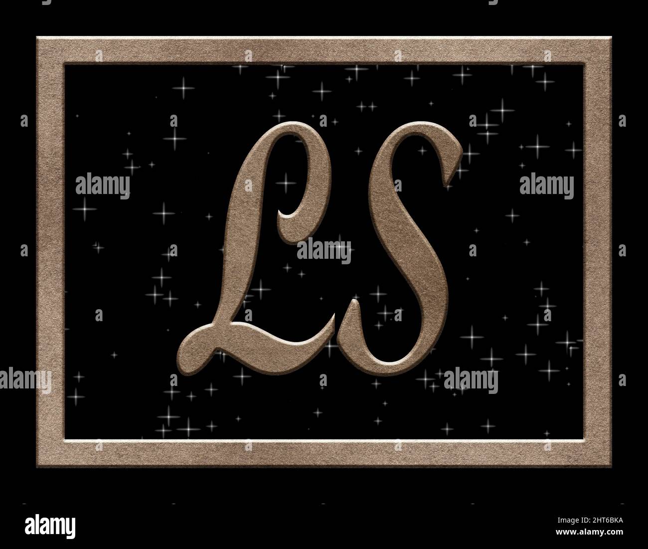 Signature with the two capital letters LS , crystal Stock Photo - Alamy