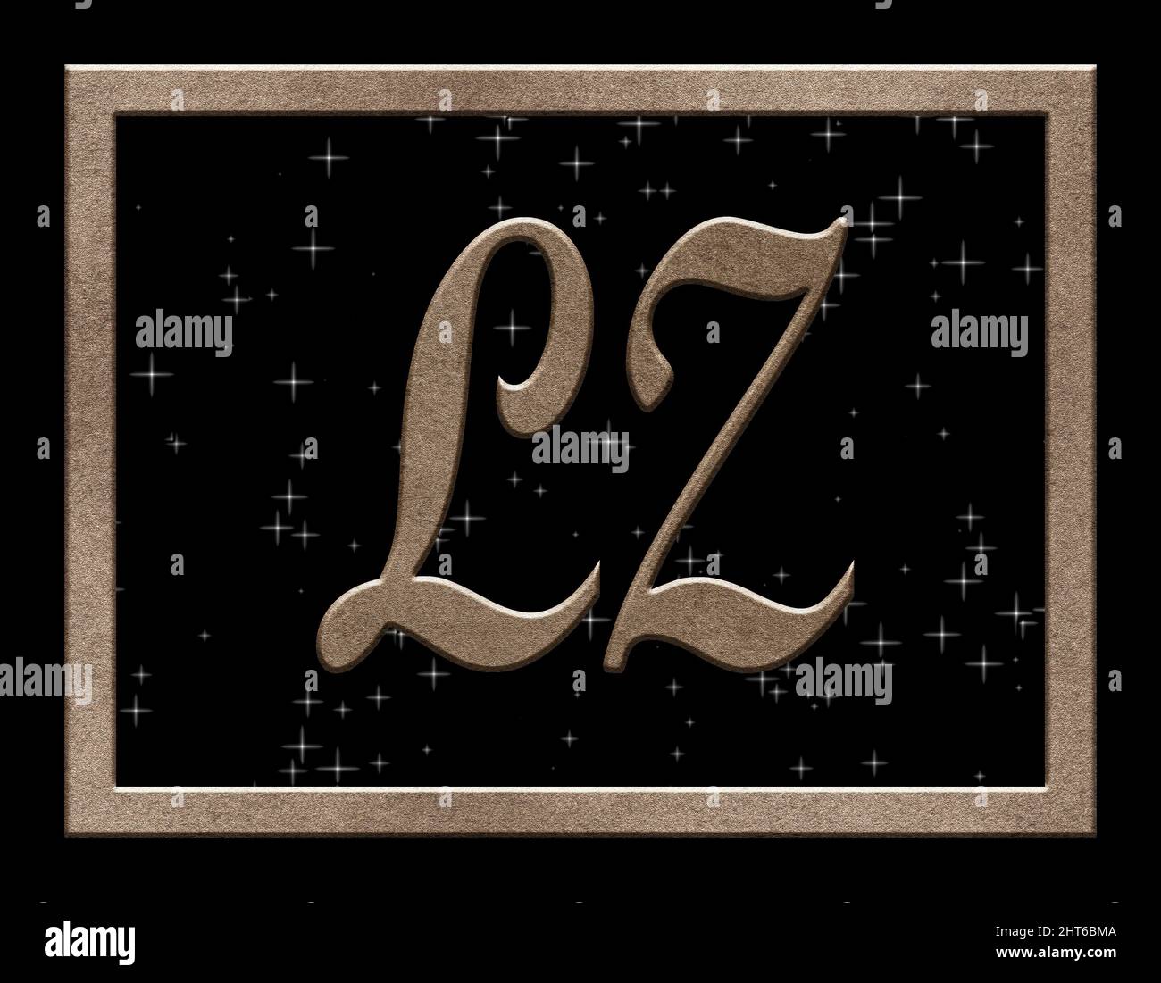 Signature with the two capital letters LZ , crystal Stock Photo - Alamy