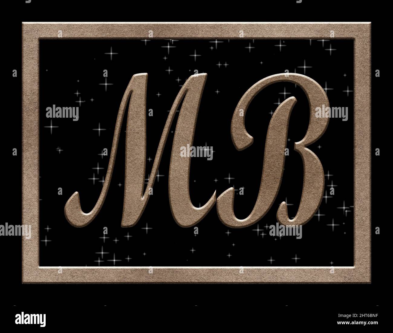 Signature with the two capital letters MB , crystal Stock Photo - Alamy