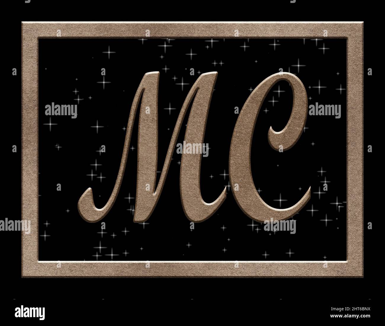 Signature with the two capital letters MC , crystal Stock Photo - Alamy