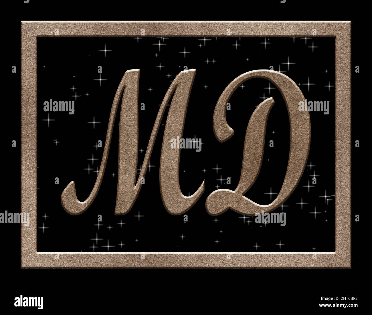 Signature with the two capital letters MD , crystal Stock Photo - Alamy