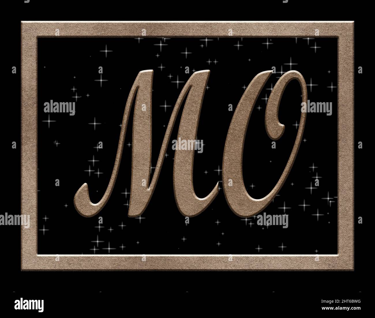 Signature with the two capital letters MO , crystal Stock Photo - Alamy