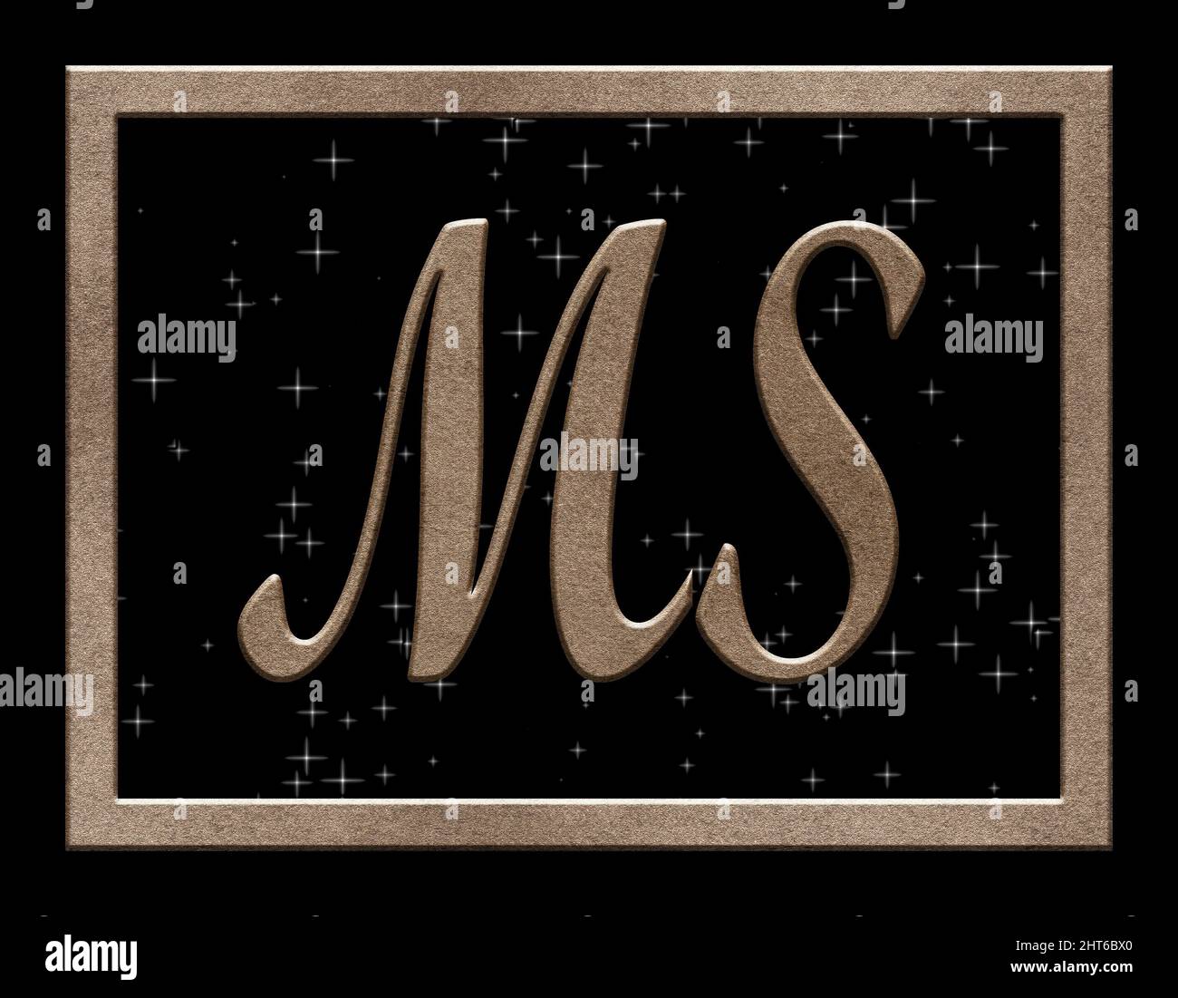 Signature with the two capital letters MS , crystal Stock Photo - Alamy