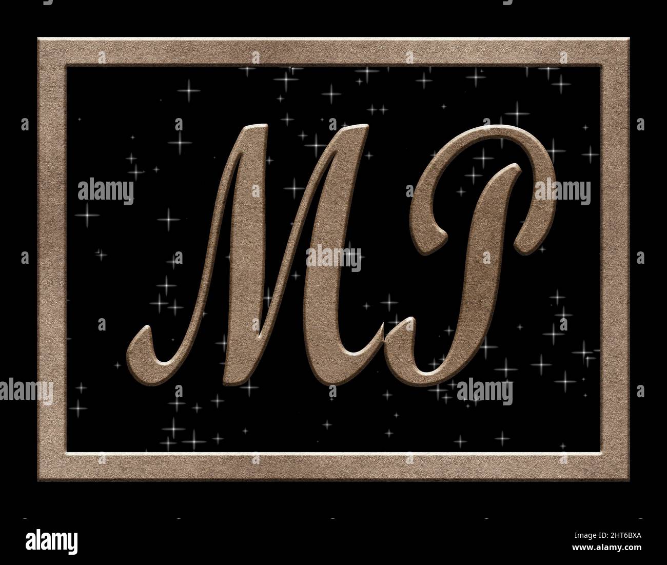 Signature with the two capital letters MP , crystal Stock Photo - Alamy