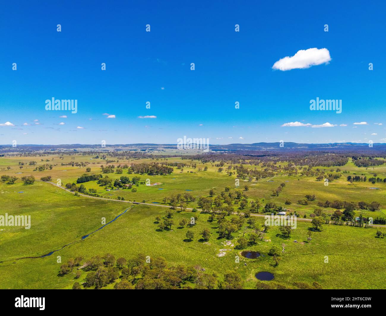 An aerial view of the Town of Red Range on a sunny morning Stock Photo ...