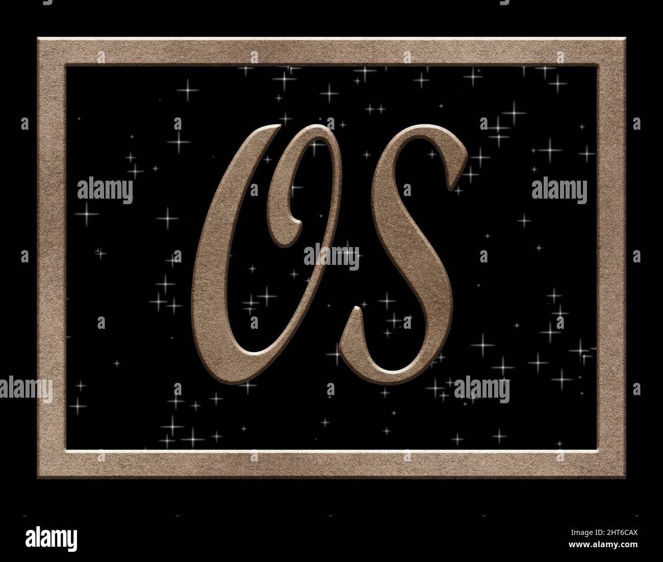 Signature with the two capital letters OS , crystal Stock Photo - Alamy