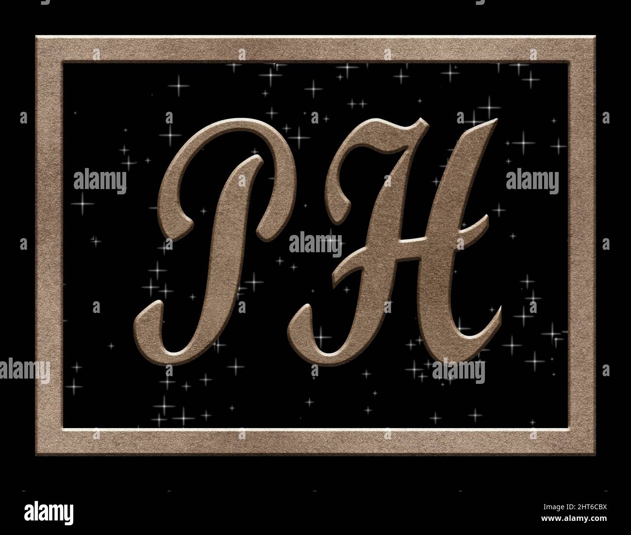 Signature with the two capital letters PH , crystal Stock Photo - Alamy