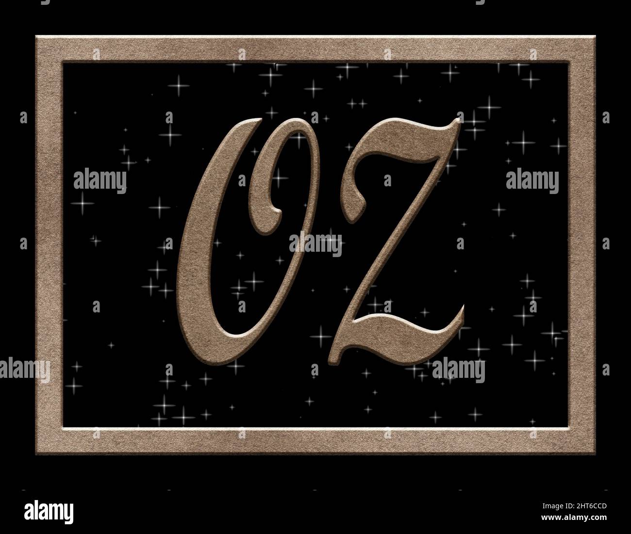 Signature with the two capital letters OZ , crystal Stock Photo - Alamy