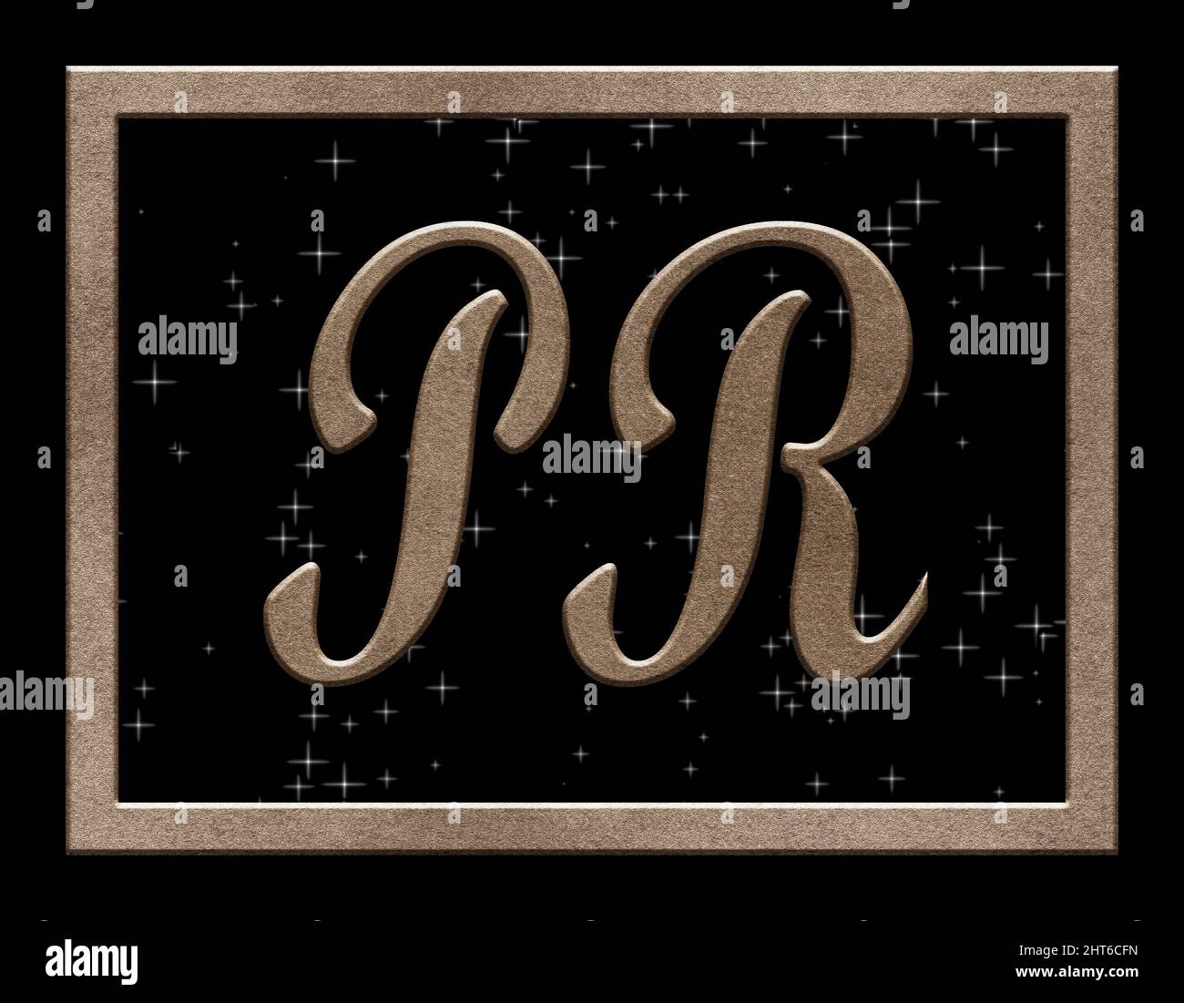 Signature with the two capital letters PR , crystal Stock Photo - Alamy