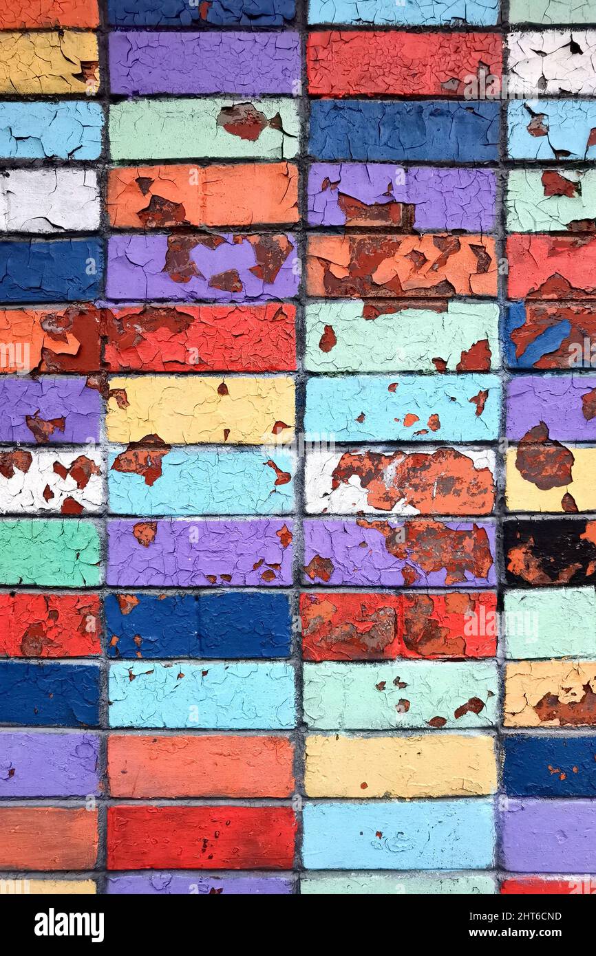 Texture of colored aged peeling tiles - background Stock Photo - Alamy