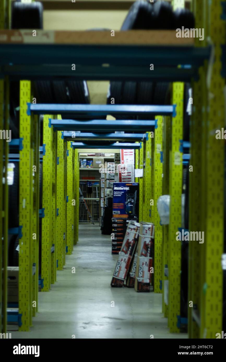 Vertical Photo Of An Automated Warehouse Stock Photo Alamy