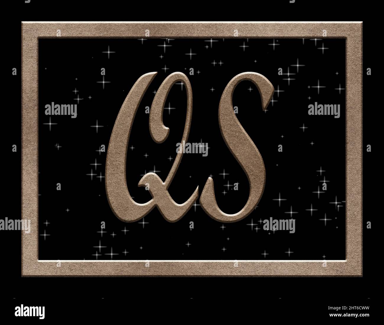 Signature with the two capital letters QS , crystal Stock Photo - Alamy