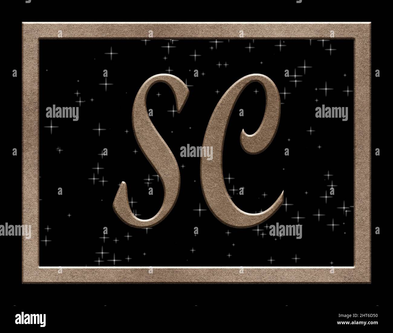 Signature with the two capital letters SC , crystal Stock Photo - Alamy