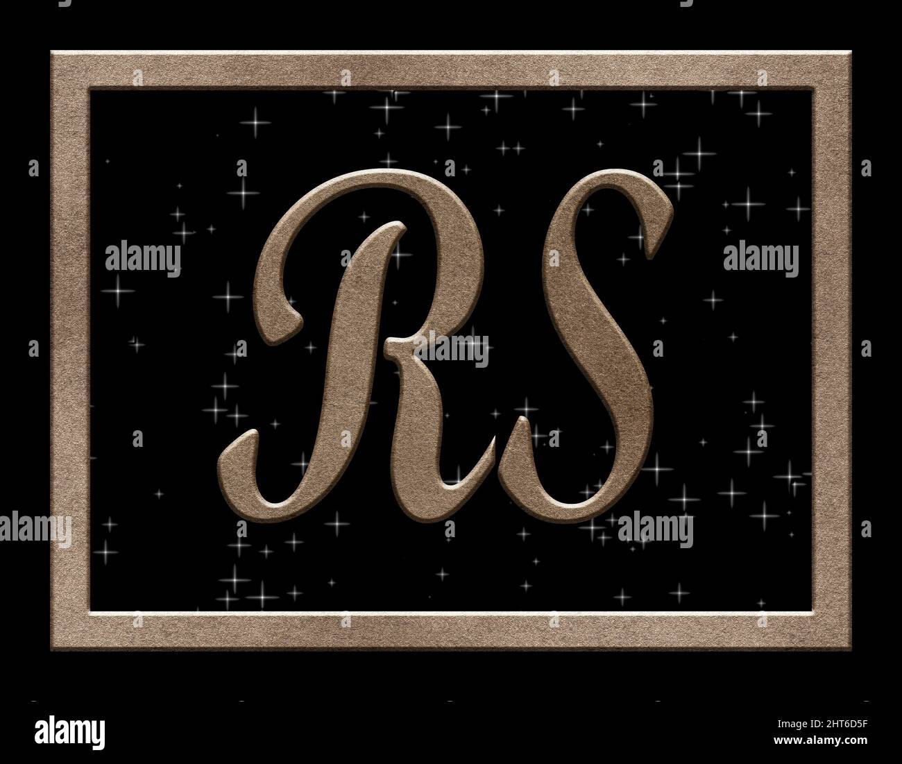 Signature with the two capital letters RS , crystal Stock Photo - Alamy