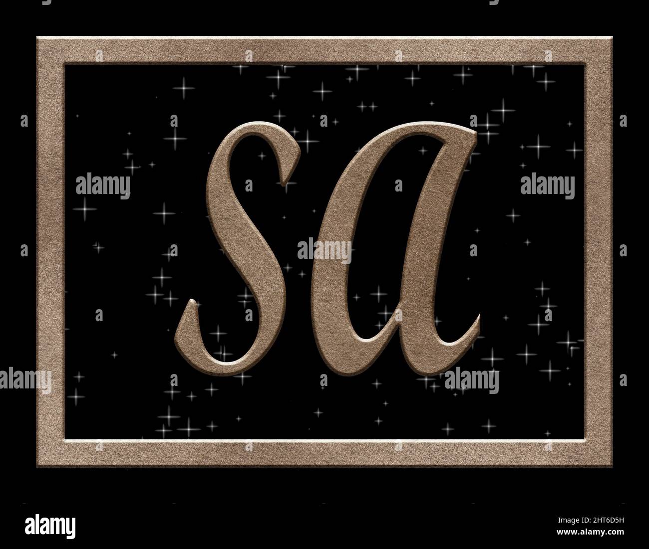 Signature with the two capital letters SA , crystal Stock Photo - Alamy