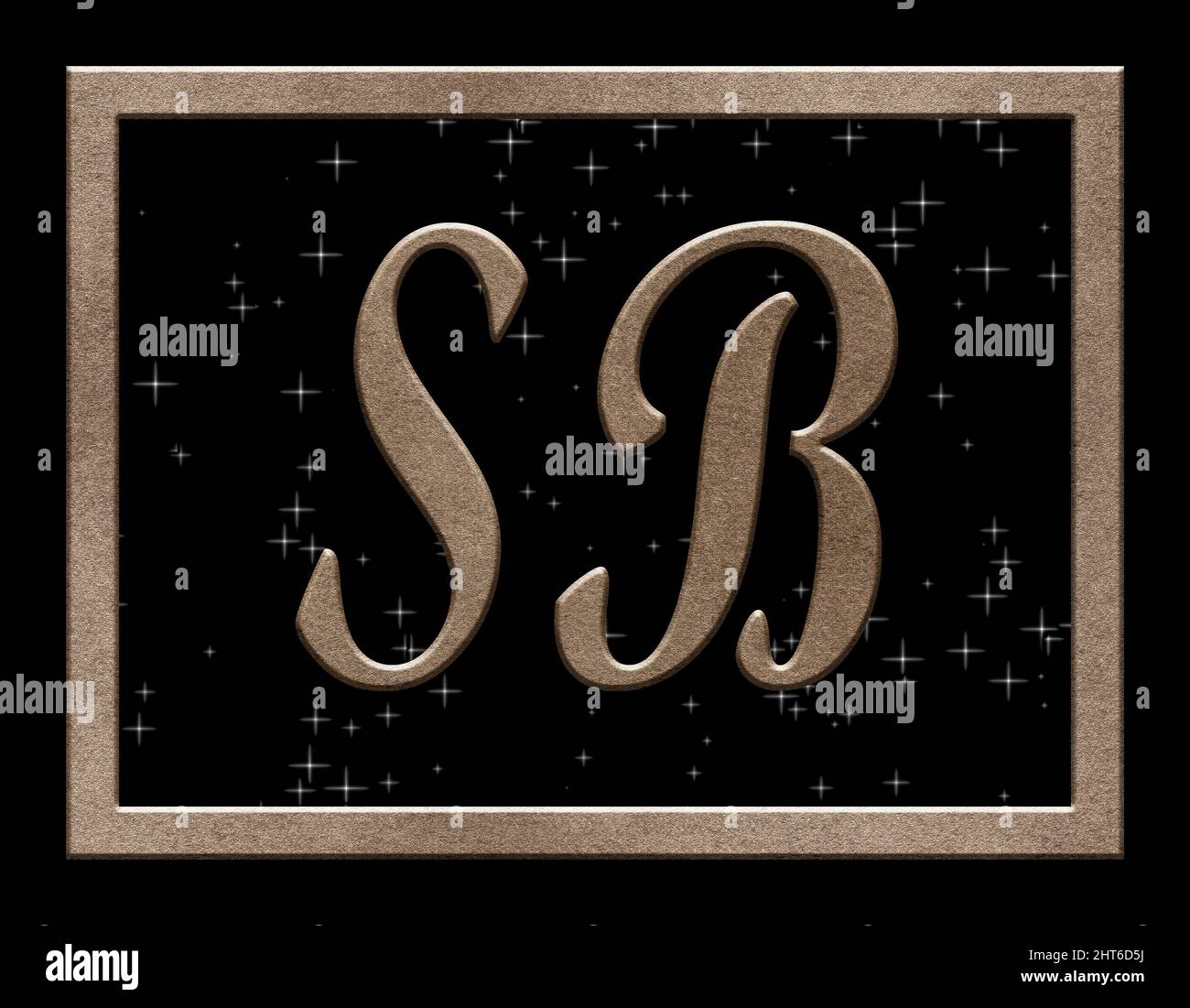 Signature with the two capital letters SB , crystal Stock Photo - Alamy