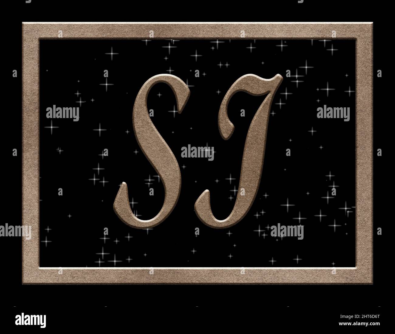 Signature with the two capital letters SI , crystal Stock Photo - Alamy