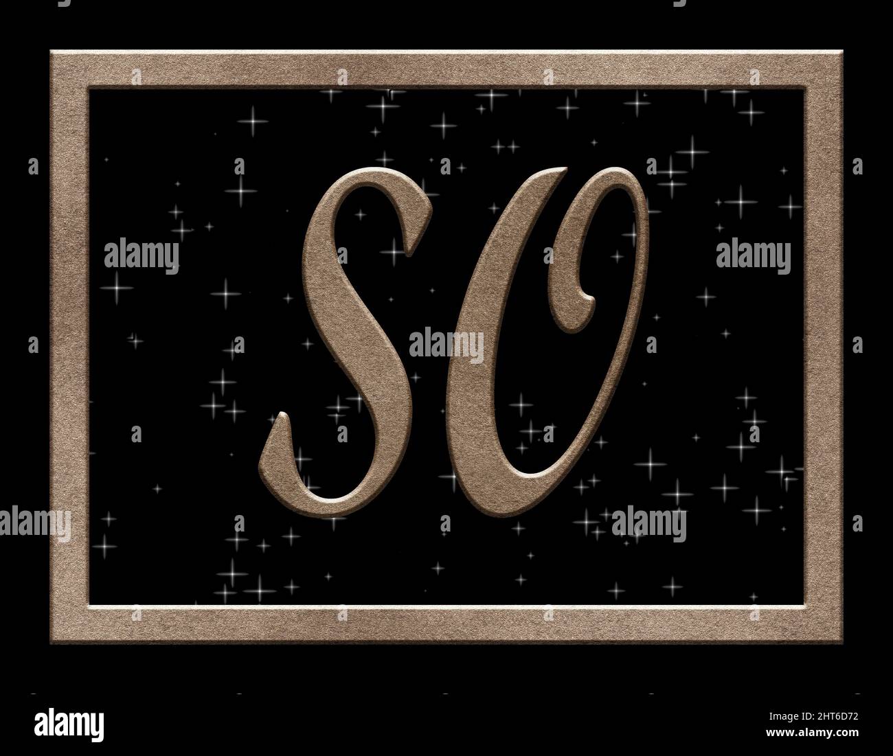 Signature with the two capital letters SO , crystal Stock Photo - Alamy