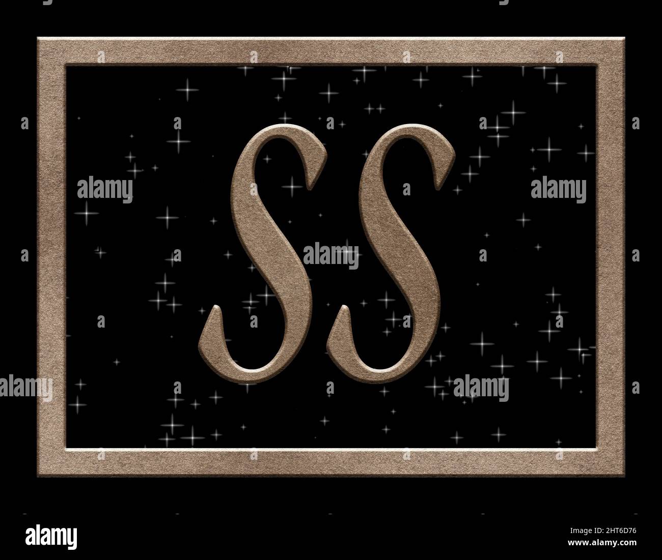 Signature with the two capital letters SS , crystal Stock Photo - Alamy