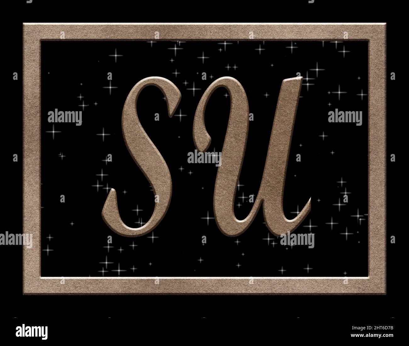 Signature with the two capital letters SU , crystal Stock Photo - Alamy