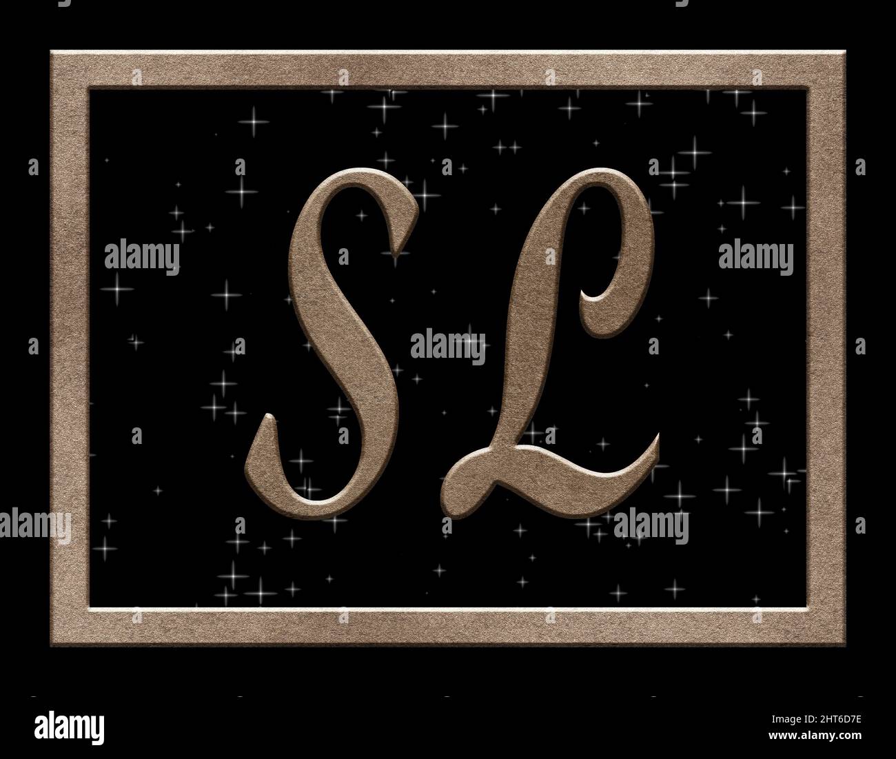 Signature with the two capital letters SL , crystal Stock Photo - Alamy