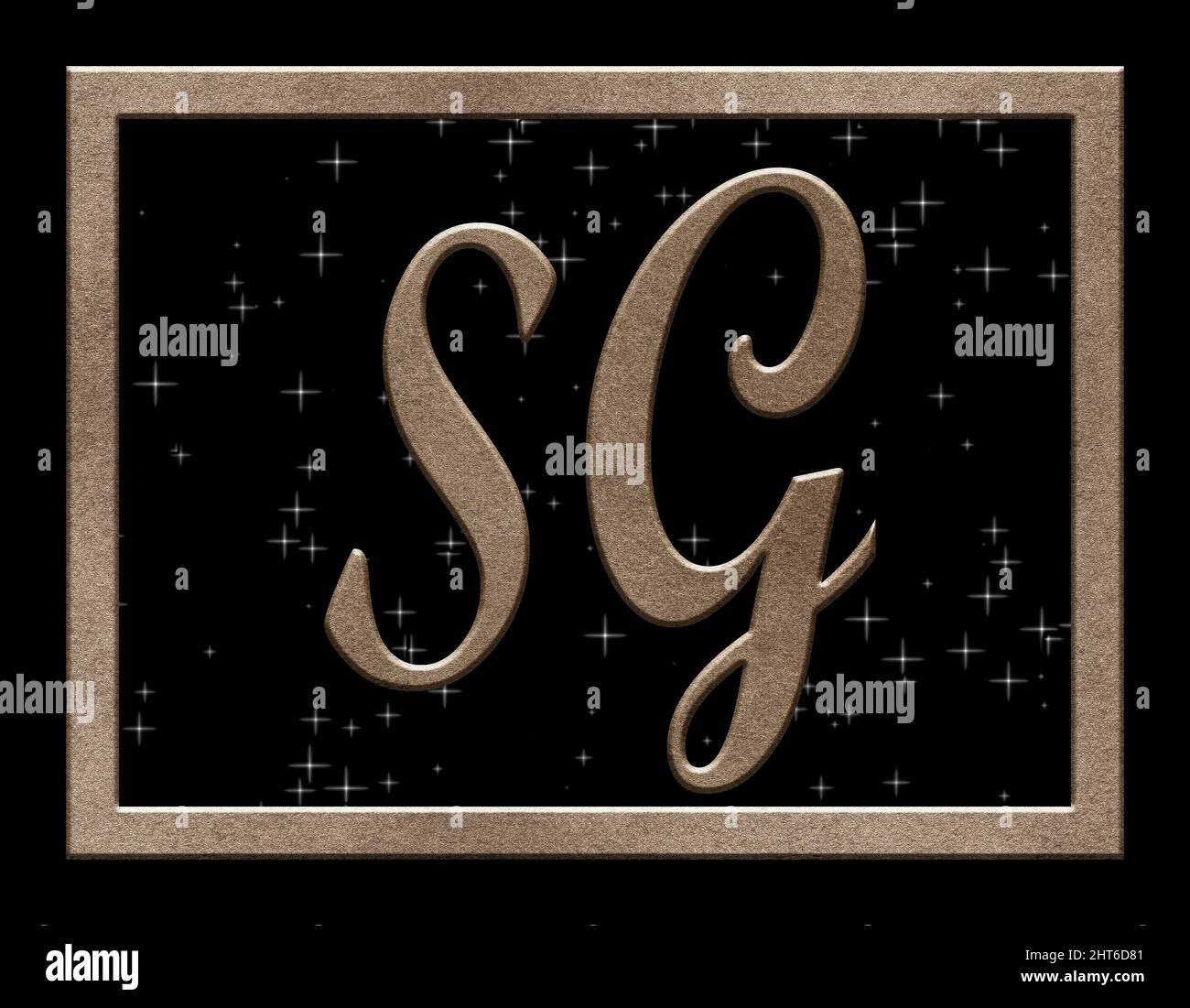 Signature with the two capital letters SG , crystal Stock Photo - Alamy