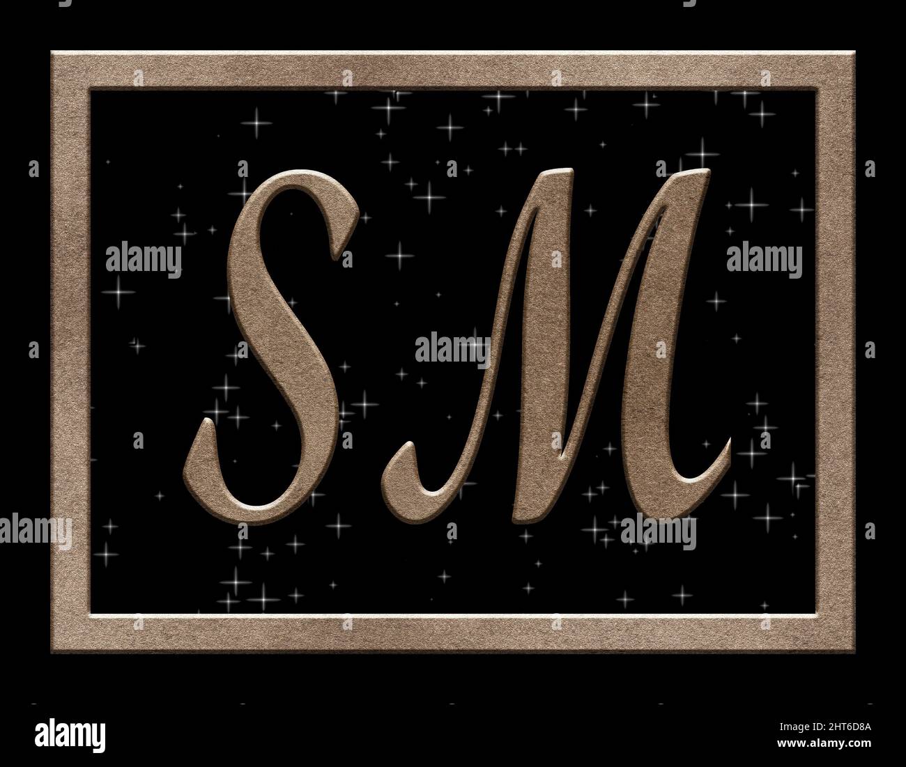 Signature with the two capital letters SM , crystal Stock Photo - Alamy