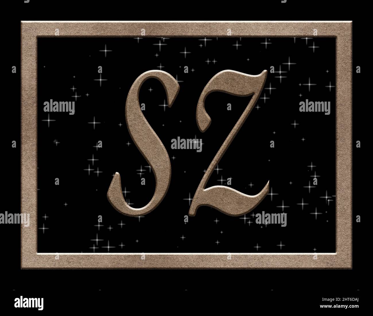 Signature with the two capital letters SZ , crystal Stock Photo - Alamy