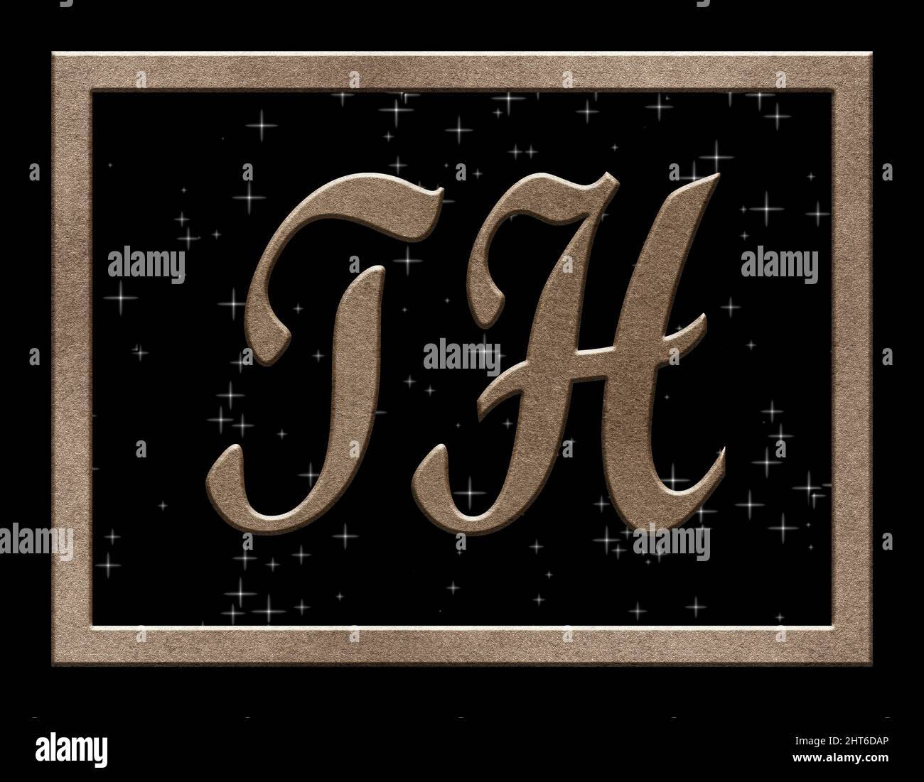 Signature with the two capital letters TH , crystal Stock Photo - Alamy