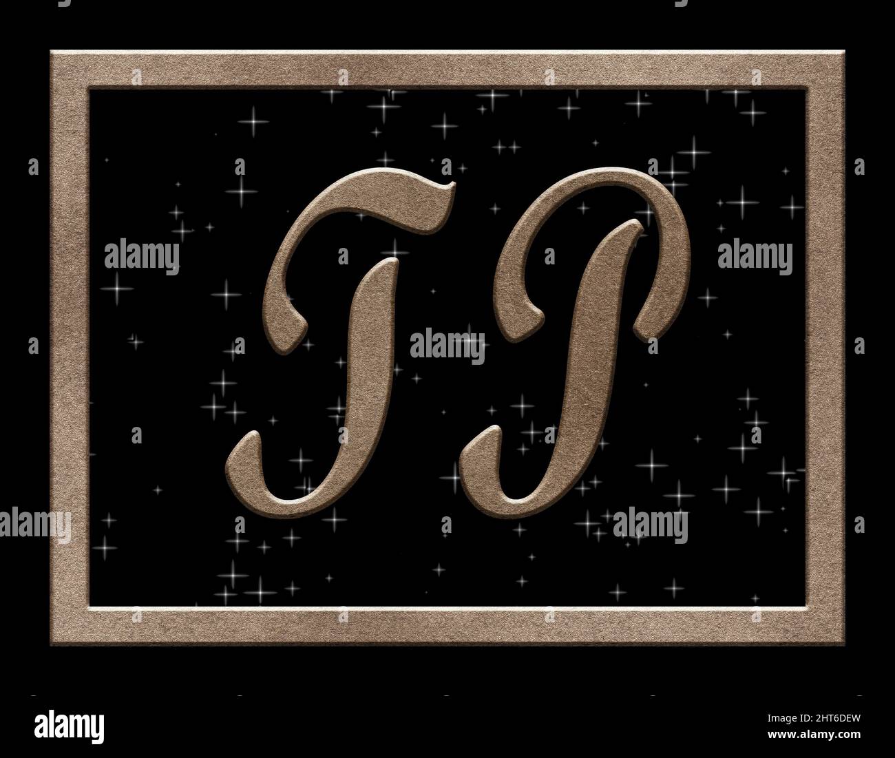 Signature with the two capital letters TP , crystal Stock Photo - Alamy