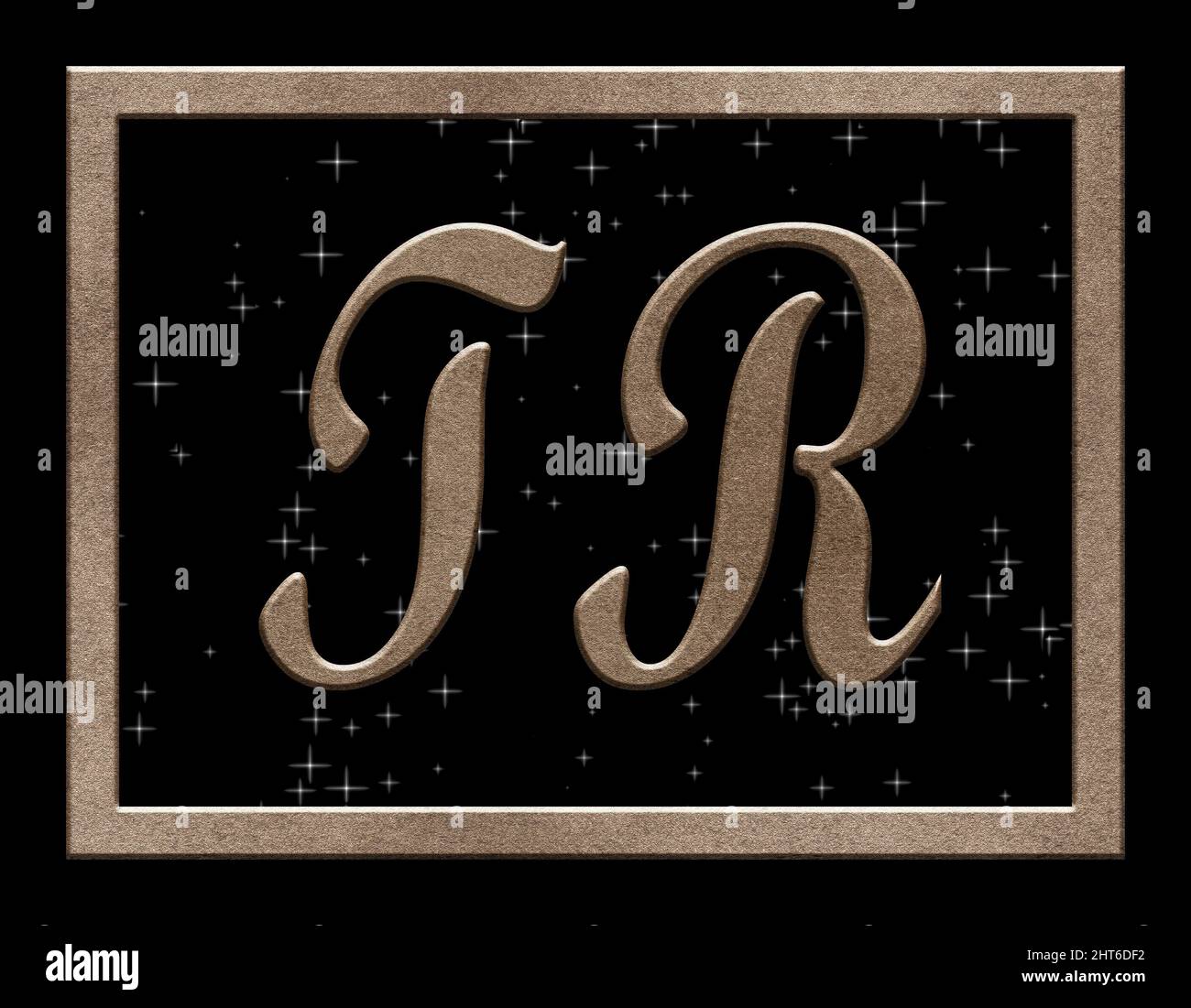 Signature with the two capital letters TR , crystal Stock Photo - Alamy