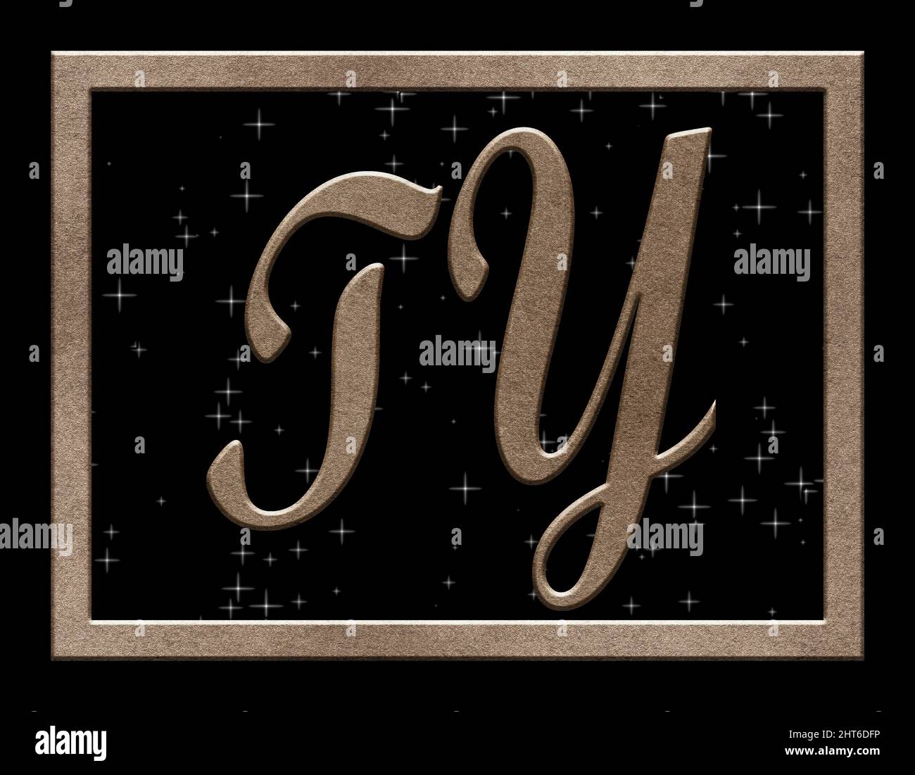 Signature with the two capital letters TY , crystal Stock Photo - Alamy