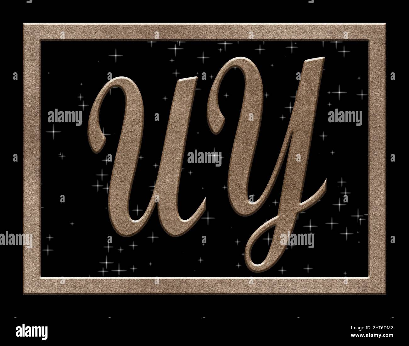 Signature with the two capital letters UY , crystal Stock Photo - Alamy