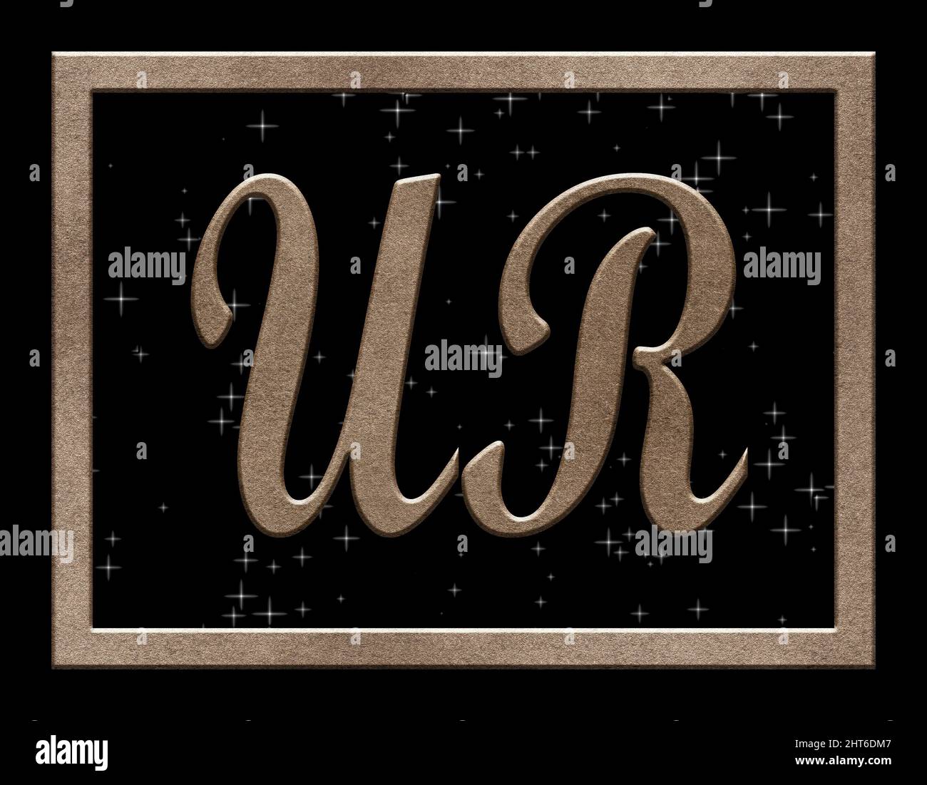 Signature with the two capital letters UR , crystal Stock Photo - Alamy