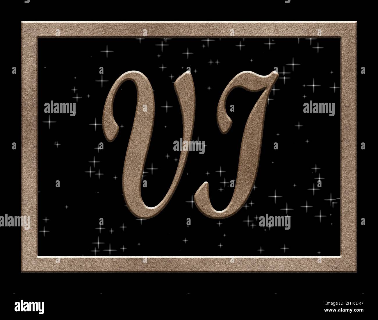 Signature with the two capital letters VI , crystal Stock Photo - Alamy