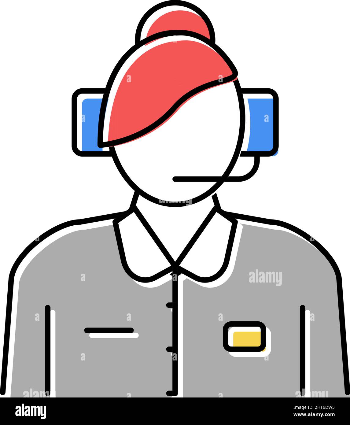 dispatcher flight school color icon vector illustration Stock Vector ...